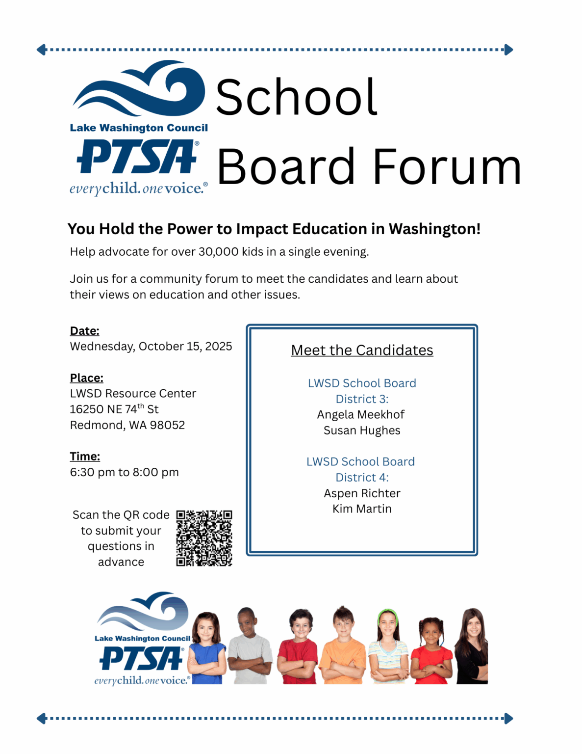 Your Voice, Their Vision: LWSD School Board Candidate Forum – Lake ...